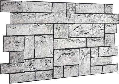 3D Brick Effect Wall Panels - Set of 6 Covers 2.89 m² (31.11 ft² ...