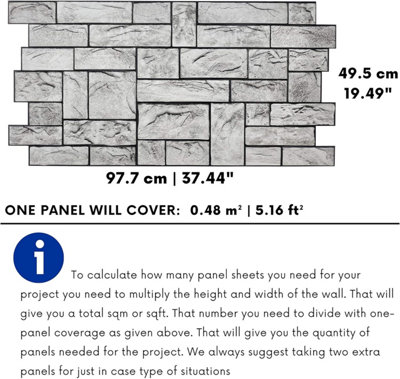3D Brick Effect Wall Panels - Set of 6 Covers 2.89 m² (31.11 ft² ...