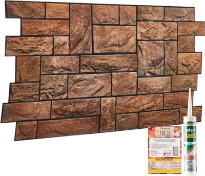 3D Brick Wall Panels - Set of 6 Covers 2.89m²(31.11ft²) Universal Use ...