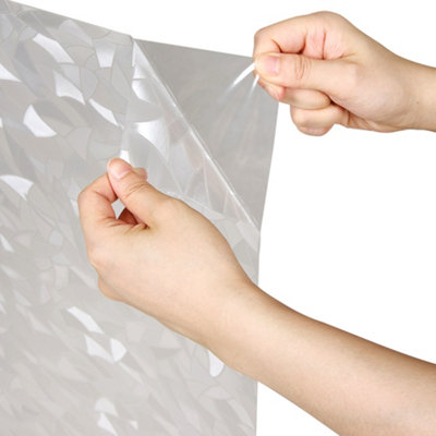 3D Crescent Patterned Privacy Window Film Peel and Stick Frosted Cover ...