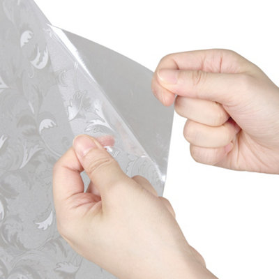 3D Floral Patterned Privacy Window Film Peel and Stick Frosted Cover ...