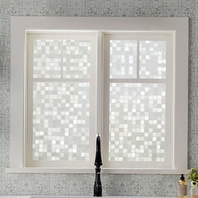 3D Large Mosaic Patterned Privacy Window Film Peel and Stick Frosted ...