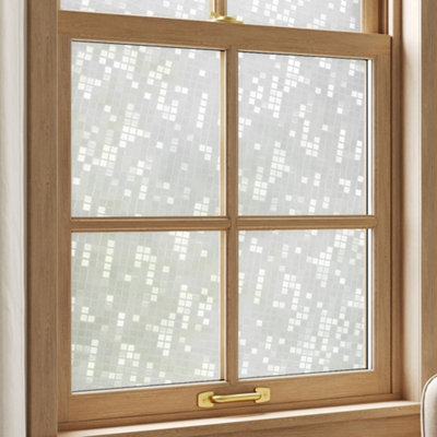 3D Mosaic Patterned Privacy Window Film Peel and Stick Frosted Cover ...