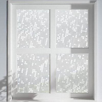 3D Mosaic Patterned Privacy Window Film Peel and Stick Frosted Cover ...