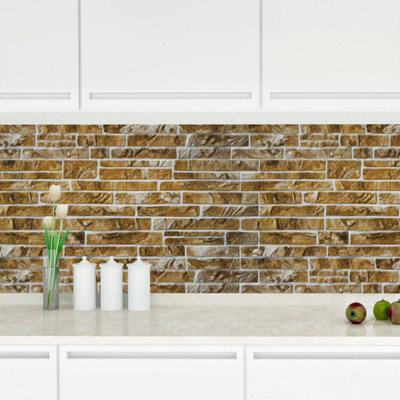 3D Slate Brown Panel PVC Interior Panels Kitchen Cladding Pack of 2