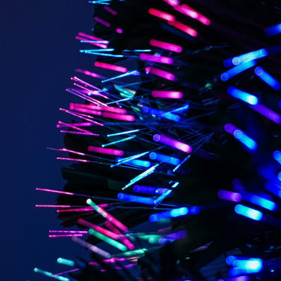 3FT (90cm) Green Fibre Optic Christmas Tree with Multi-coloured Fibre ...