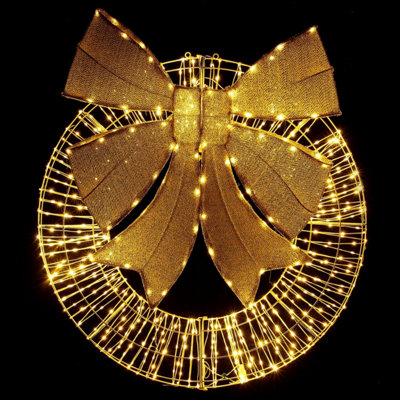 3ft 92cm Christmas Wreath with Lights 30inch Bow Large LED Wreath for ...