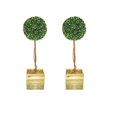 3ft Artificial Topiary Ball Tree 90cm - Pair of 2