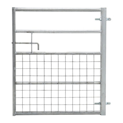 3ft Field Farm Half Mesh Galvanized Metal Gate