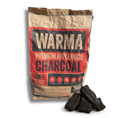 3kg Premium Applewood Charcoal 100% Natural Lumpwood Low Ash BBQ ...