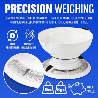 3kg Retro Kitchen Scale Weighing Cooking Food Weight Round Bowl ...