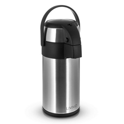 3L PUMP ACTION VACUUM FLASK - STEEL