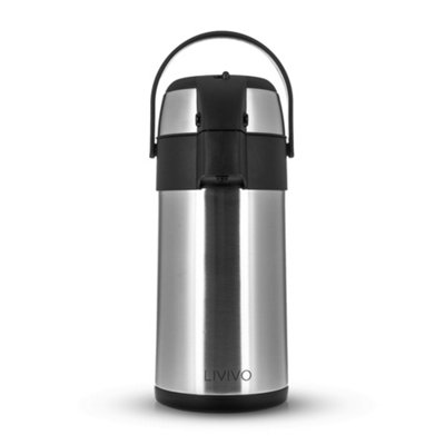 3L PUMP ACTION VACUUM FLASK - STEEL