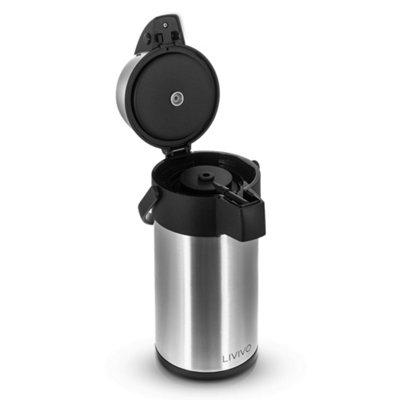 3L PUMP ACTION VACUUM FLASK - STEEL