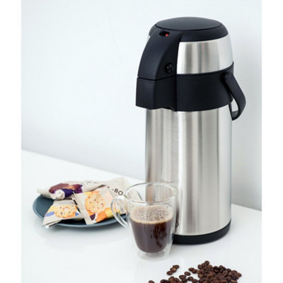 3L PUMP ACTION VACUUM FLASK - STEEL