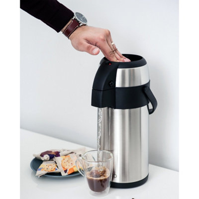 3L PUMP ACTION VACUUM FLASK - STEEL