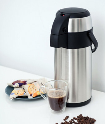 3L PUMP ACTION VACUUM FLASK - STEEL