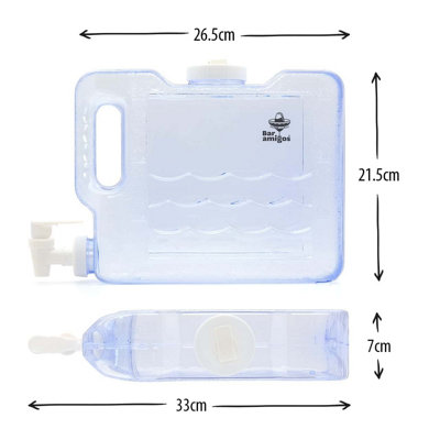 3L Slim Fridge Water Dispenser - Plastic PETG Travel Desktop Container ...