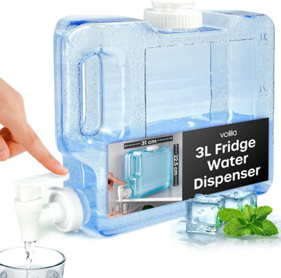 3L Slim Fridge Water Dispenser with Tap - Reusable, Leakproof, Compact ...