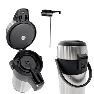 3L Tea Coffee Air Pot Flask Pump Action Vacuum Insulated Carry Handle DIY