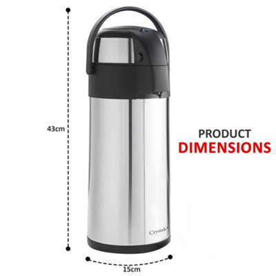 3L Tea Coffee Air Pot Flask Pump Action Vacuum Insulated Carry Handle DIY