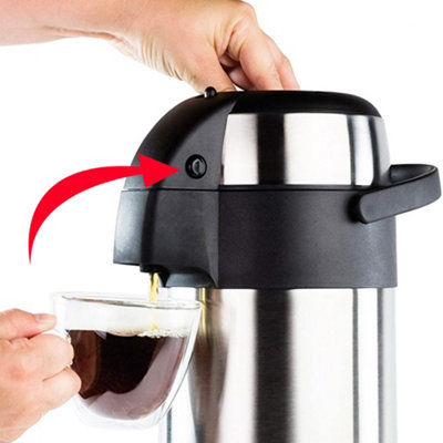 3L Tea Coffee Air Pot Flask Pump Action Vacuum Insulated Carry Handle DIY