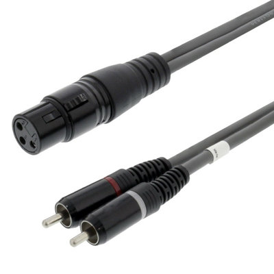 3m 2x RCA PHONO Male Plug to XLR 3 Pin Female Cable Lead Audio PA Mixer ...