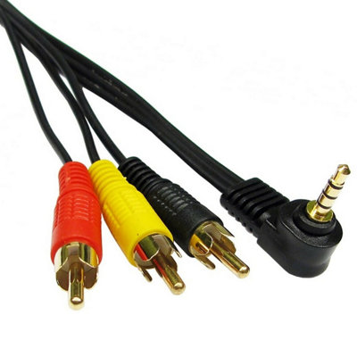 3m 3.5mm 4 Pole Jack Plug to 3 RCA PHONO Male AV Cable Lead Car TV ...