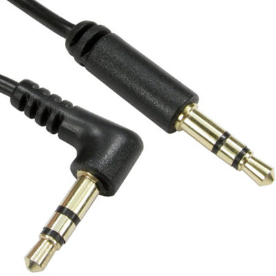 3m 3.5mm Male to Car AUX Plug Stereo Cable Lead Right Angled 90 Deg ...