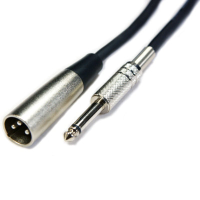 3m 6.35mm 1/4" Mono Jack Plug to XLR Male Cable 3 Pin Audio Microphone ...