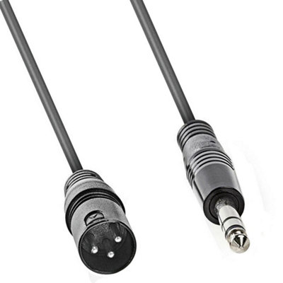 3m 6.35mm 1/4" Stereo Jack Plug to XLR Male Cable 3 Pin Audio ...