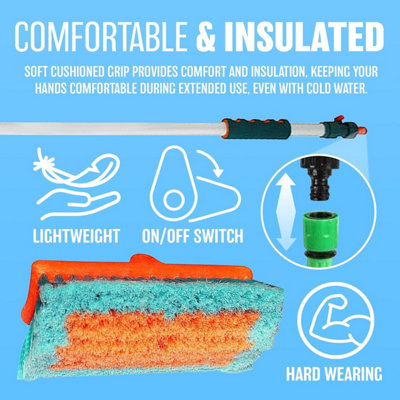3M 9Ft Aluminium Telescopic Water Kit Window Vehicle Garden Washer ...