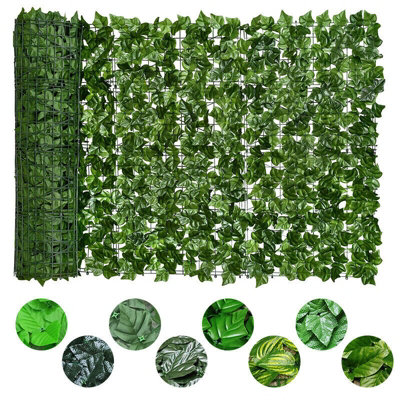 3M Artificial Hedge Ivy Leaf Garden Fence Roll Privacy Screen Wall ...