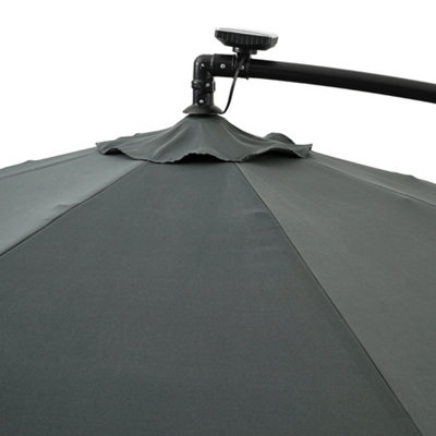 3M Cantilever Parasol with Lights and Black HDPE Fillable Parasol Base