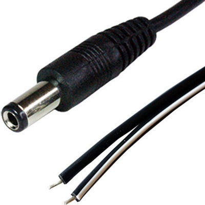 3M DC Power Cable Lead 5.5mm x 2.1mm Male Plug to Bare Ends CCTV Camera ...