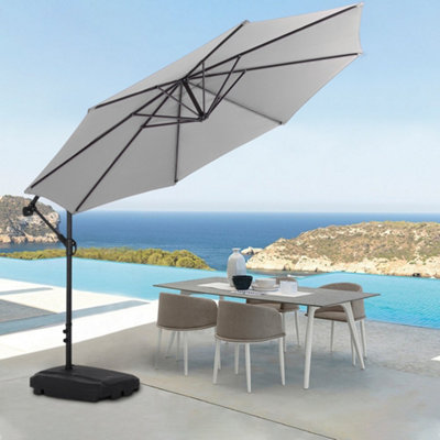 3M Garden Banana Parasol Cantilever Hanging Sun Shade Umbrella Shelter ...