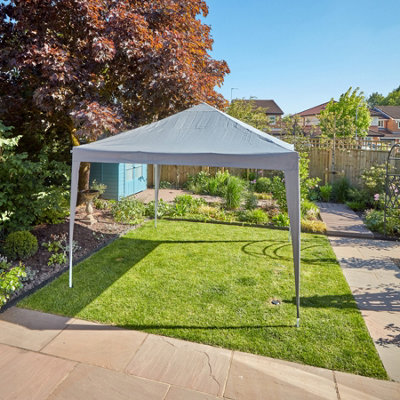 3M GREY GAZEBO WITH SIDES WINDOWS ZIP UP MARQUEE OUTDOOR GARDEN PARTY TENT