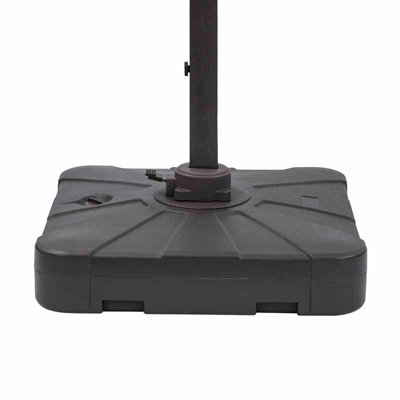 3m GREY Square Overhanging Parasol with base