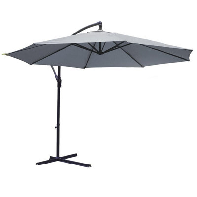 3m Large Grey Garden and Patio Cantilever Parasol | DIY at B&Q