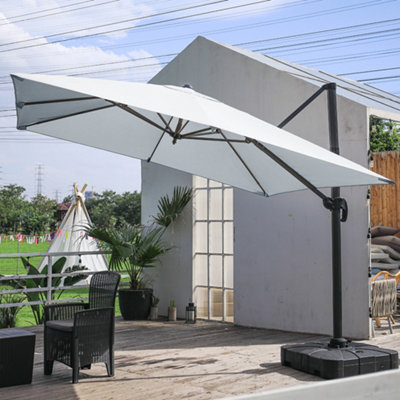 3M Large Square Canopy Rotatable Tilting Garden Rome Umbrella ...