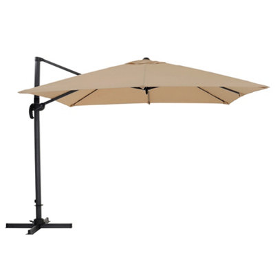 3M Large Square Canopy Rotatable Tilting Garden Rome Umbrella ...