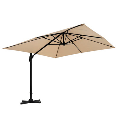 3M Large Square Canopy Rotatable Tilting Garden Rome Umbrella ...