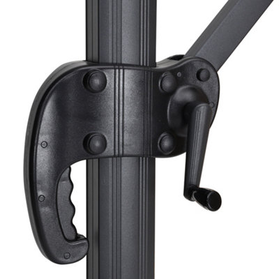 3M Light Grey Canopy Tilt Roman Umbrella with Square Fillable Base