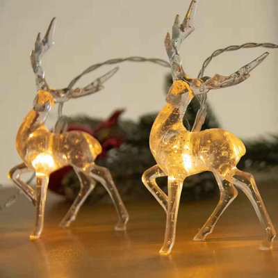 3M Reindeer LED String Lights Battery Operated Christmas Decor