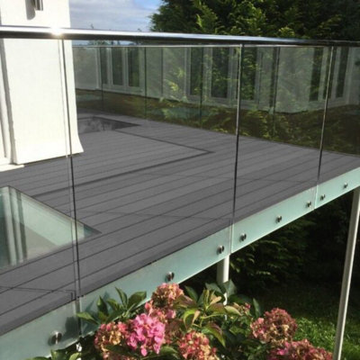 3m Reversible Composite Decking, Grey, 148 x 25mm, Pack of 4 (Clips ...