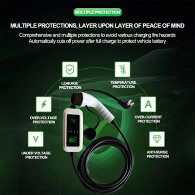 3M Safe EV Charging 3M 13A Cable Type 2 UK Plug 3 Pin Electric Vehicle ...