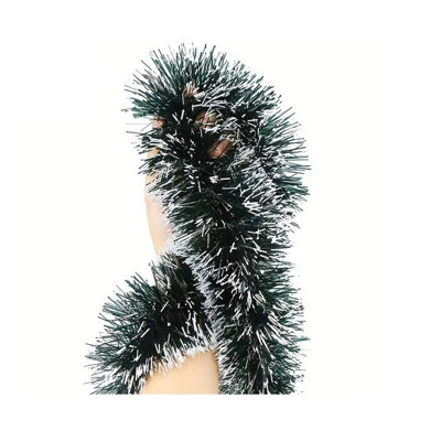 3M Snow Tipped Green Christmas Tinsel Garland Tree