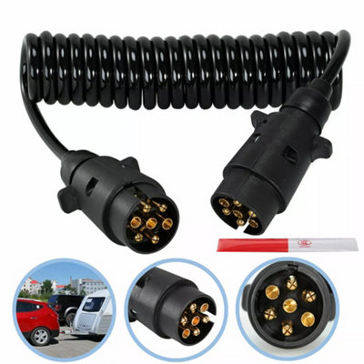 3M Trailer Light Board Extension Lead Cable 7 Pin Plug Socket Towing ...