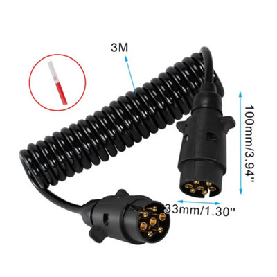 3M Trailer Light Board Extension Lead Cable 7 Pin Plug Socket Towing ...