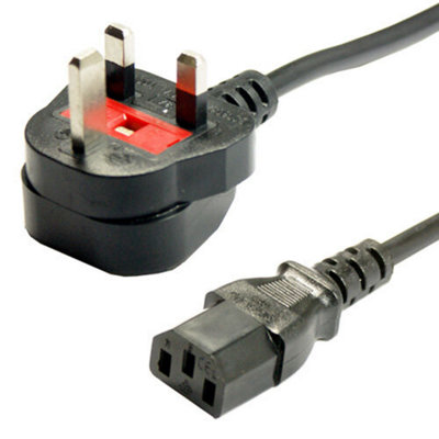 3M UK Plug to IEC Socket Mains 5A Power Cable PC Monitor Amp Kettle C13 ...